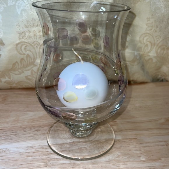 PartyLite | Accents | Pl Jardinire Hurricane Vase Vintage Swirl Polka ...